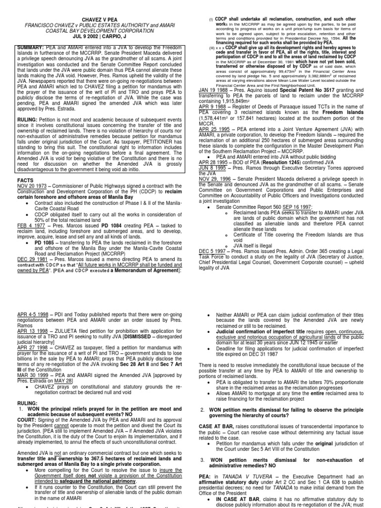 Francisco Chavez V Public Estates Authority and Amari Coastal Bay ...