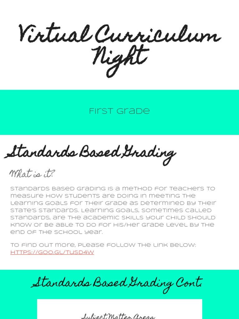 Virtual Curriculum Night | PDF | Common Core State Standards Initiative ...