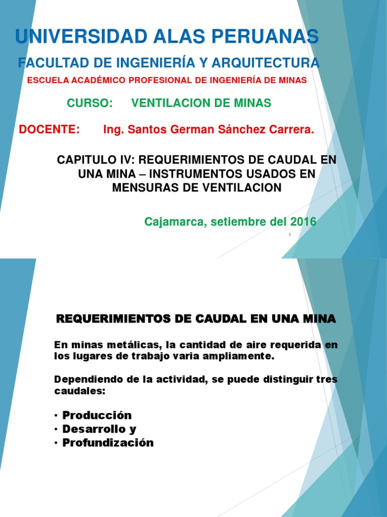 Cap - Iv. Requerimientos de Caudal en Una Mina - Instrumentos Usados en ...