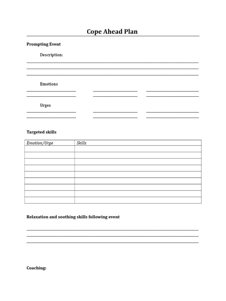 Cope Ahead Plan Template | PDF | Business | Computers
