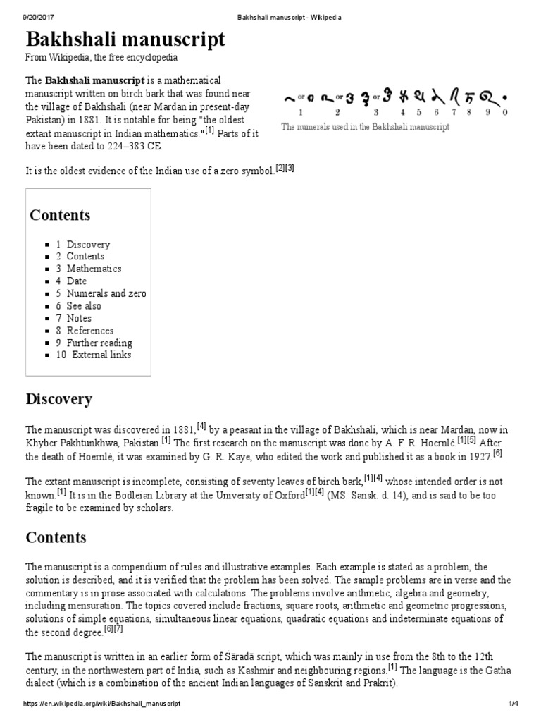Bakhshali Manuscript | PDF | Teaching Mathematics | Science