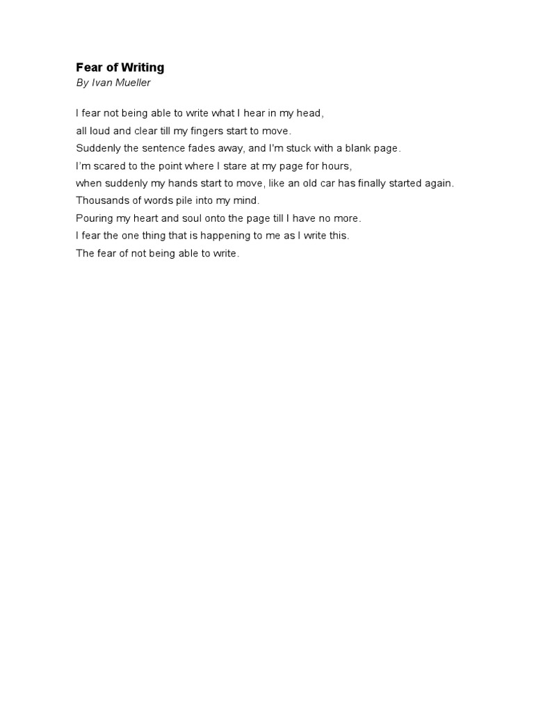 Fear of Writing | PDF