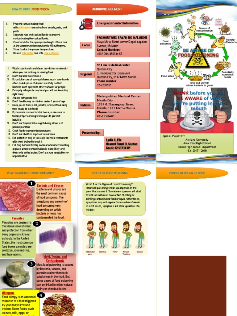 Food Poison Brochure | PDF | Foodborne Illness | Food Allergy