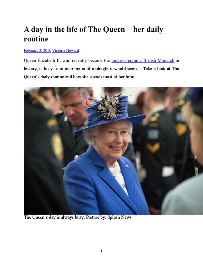 A Day in The Life of The Queen | PDF | Elizabeth Ii | Cuisine