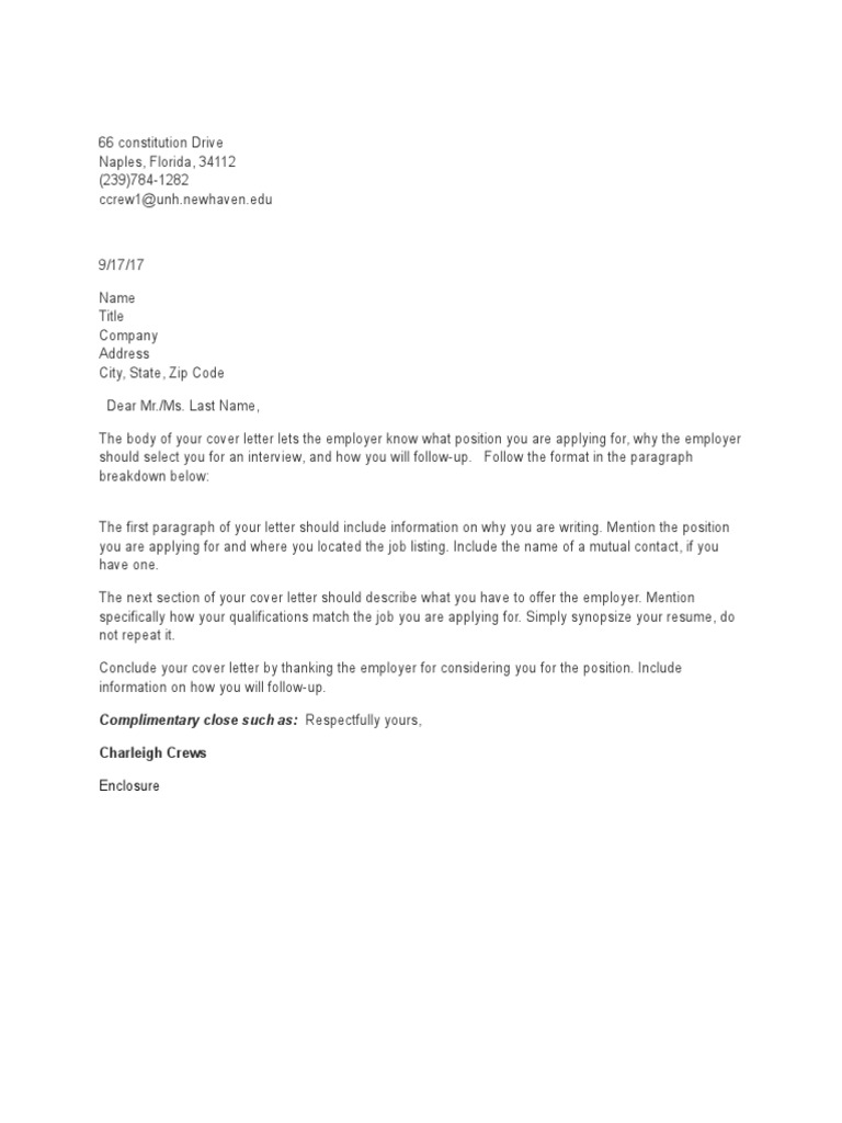 Coverletter Template For Portfolio | PDF | Business