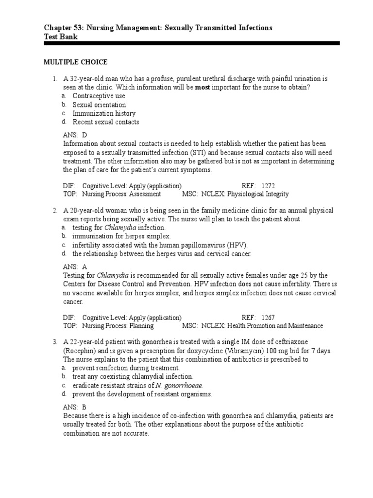 STI Nursing Management Guide | PDF | Herpes Simplex | Sexually ...