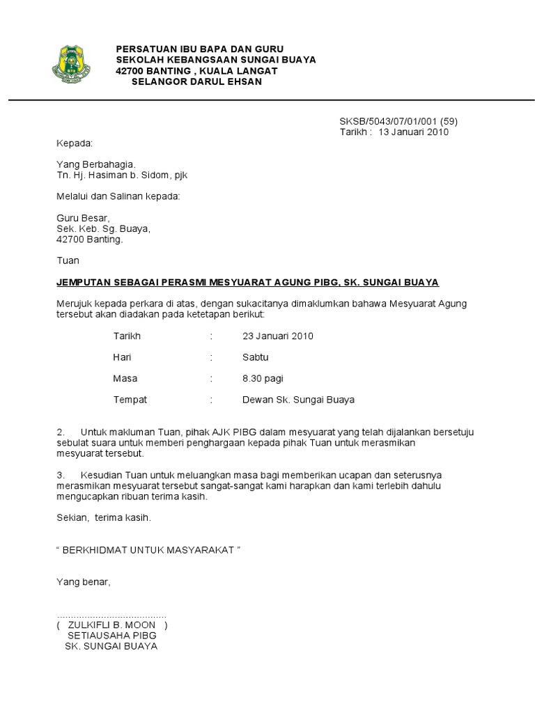 Surat Perasmi | PDF
