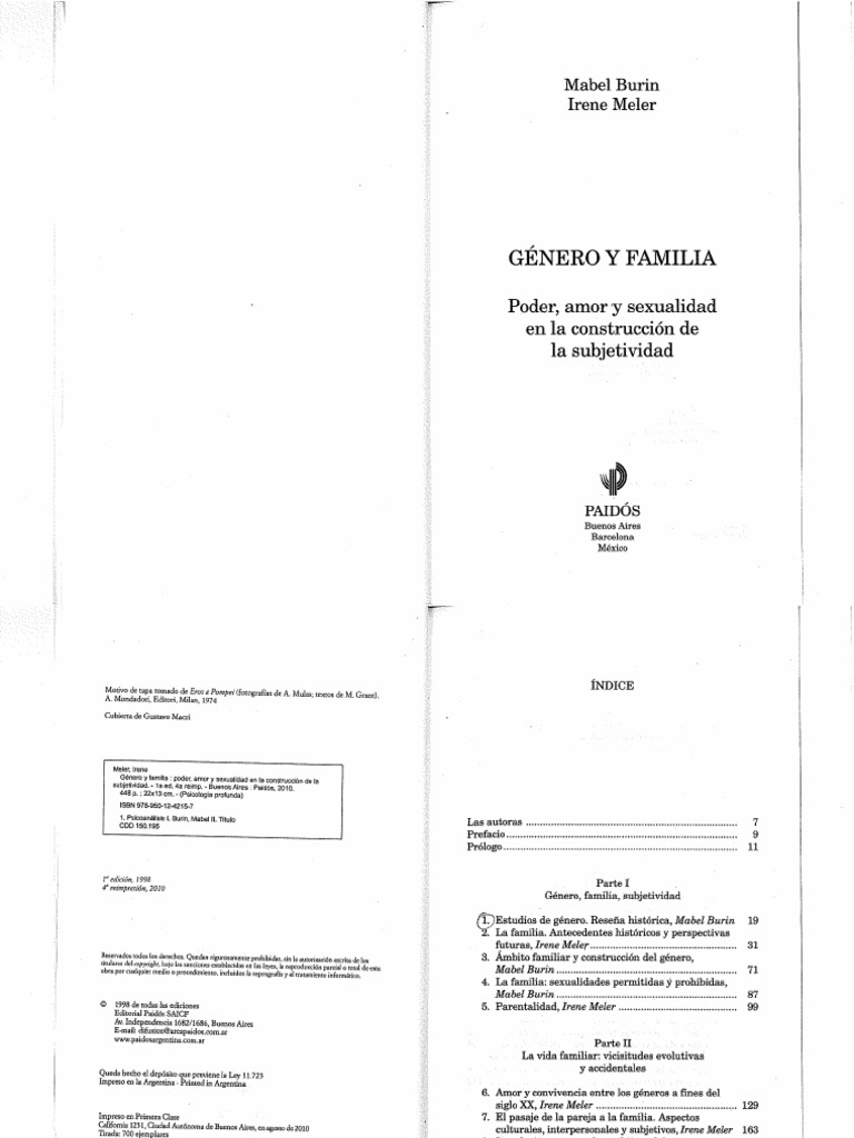 Genero y Familia Burin Meler PDF | PDF