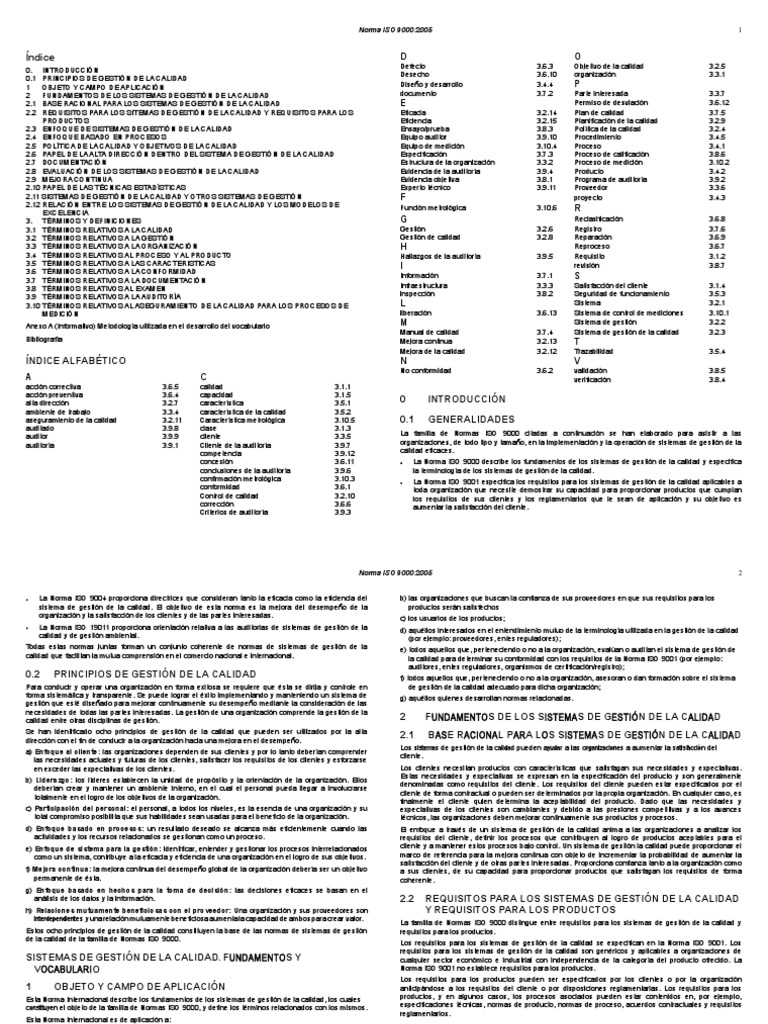Iso 9000 2005 | PDF | Gestión de la calidad | Iso 9000