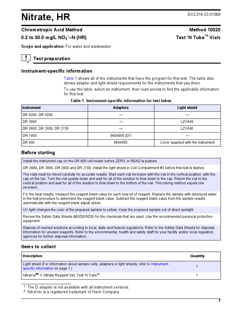 Nitratos Hach | PDF | Nitrate | Spectrophotometry