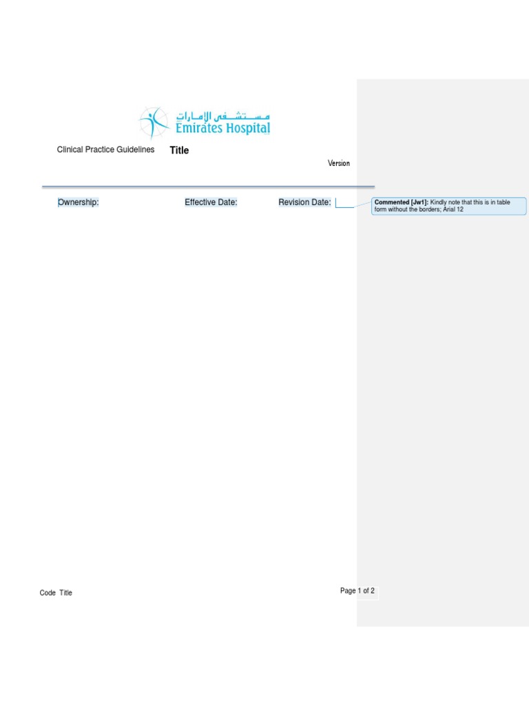 Template For Guidelines | PDF