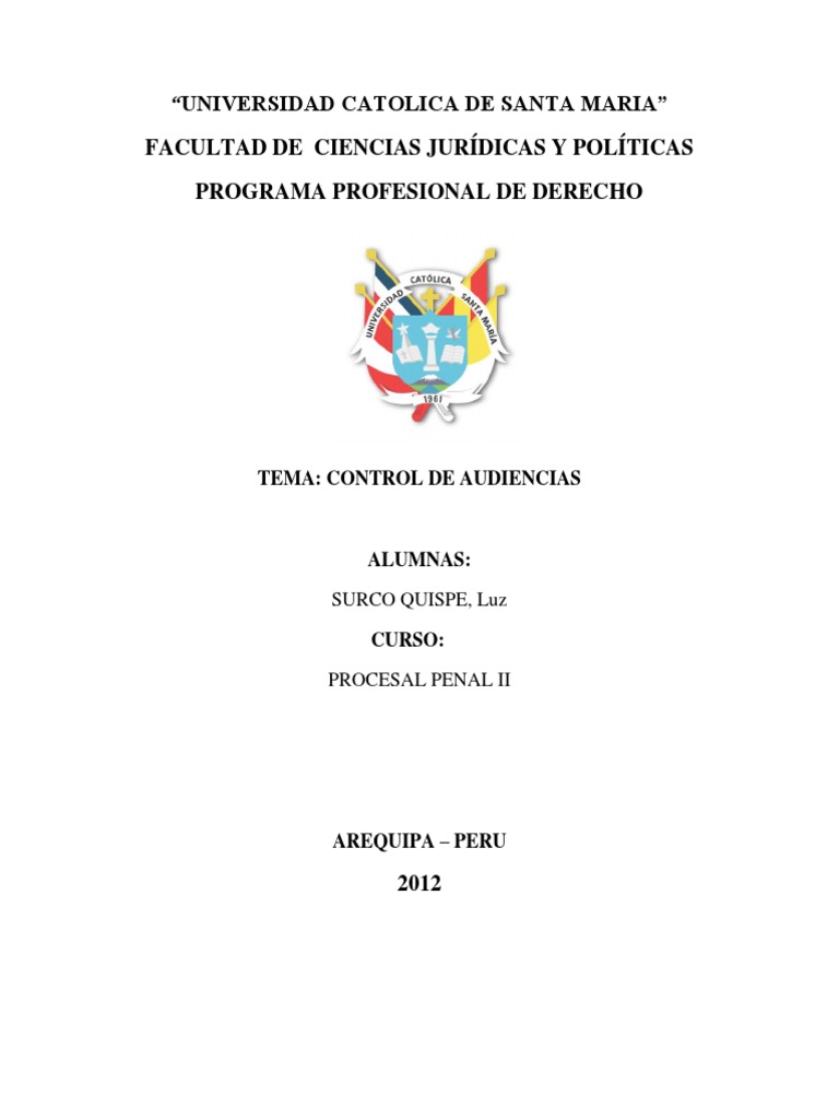 Caratula UCSM Derecho 2017 | PDF