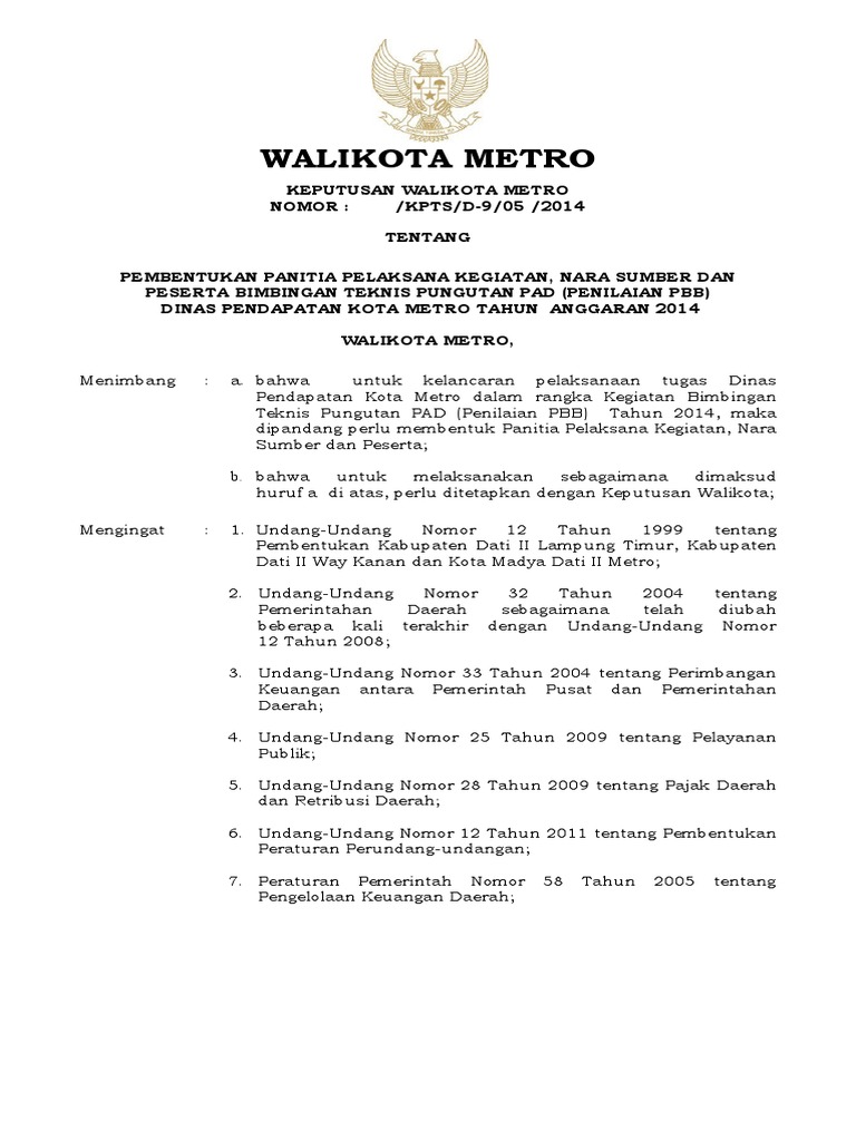 Contoh Sk Panitia Bimtek - Lina Pdf