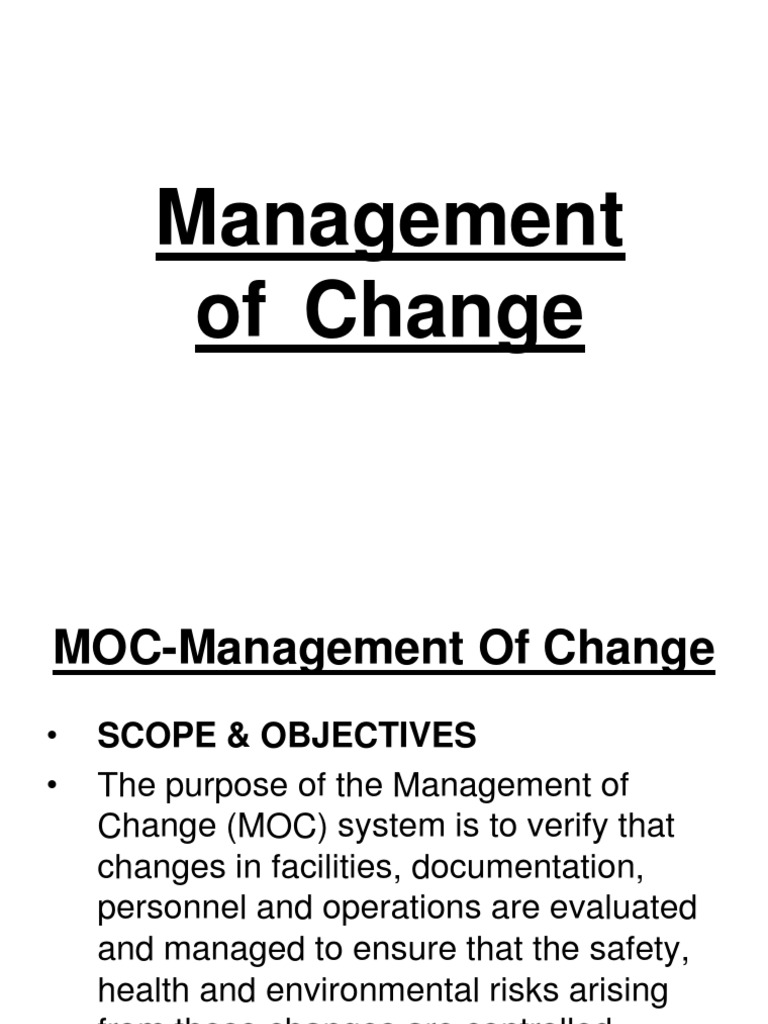 MOC Presentation | PDF | Safety | Design