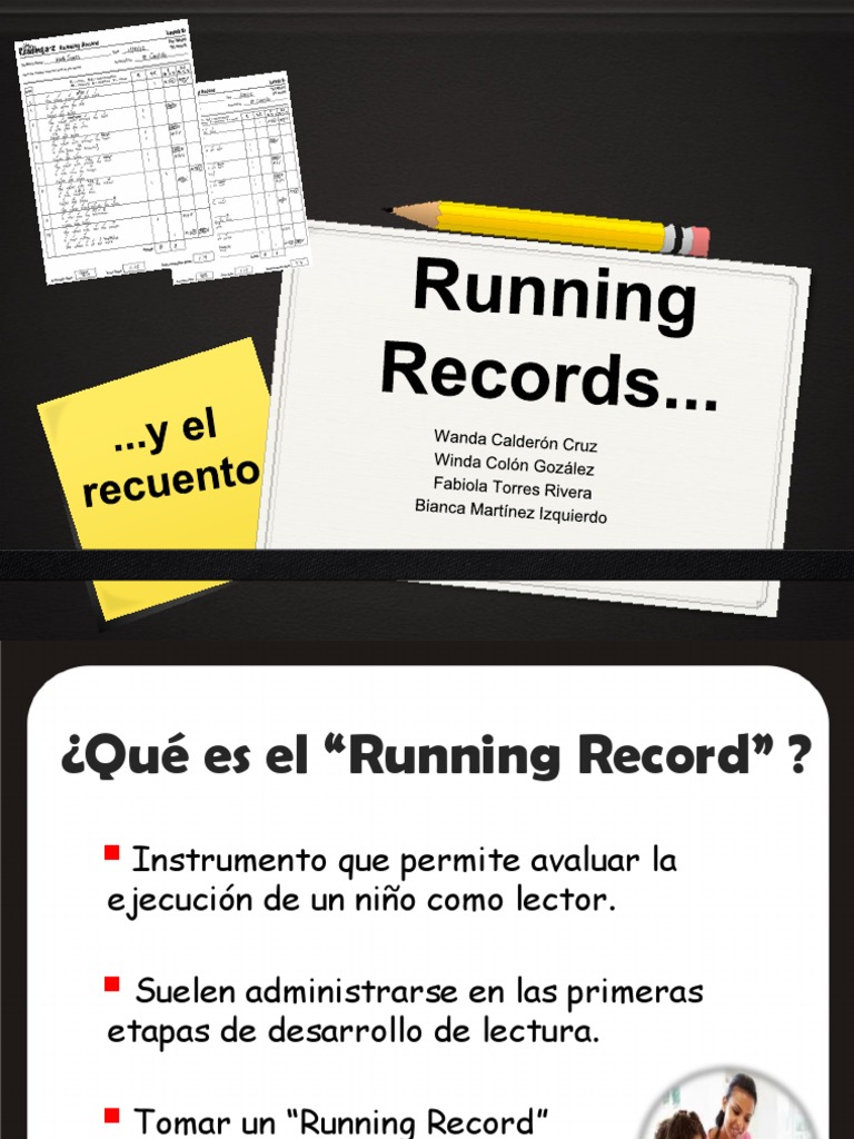 Definición y Uso del Running Record | PDF | Lectura (proceso) | Aprendizaje