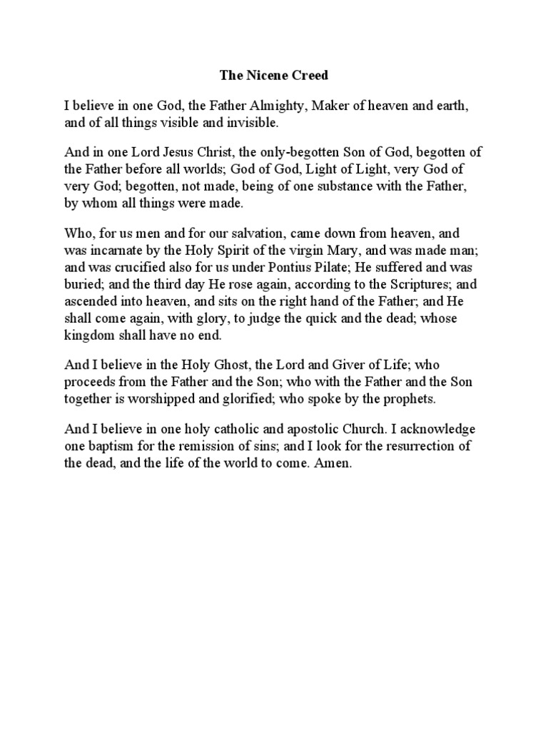 The Nicene Creed Explained | PDF