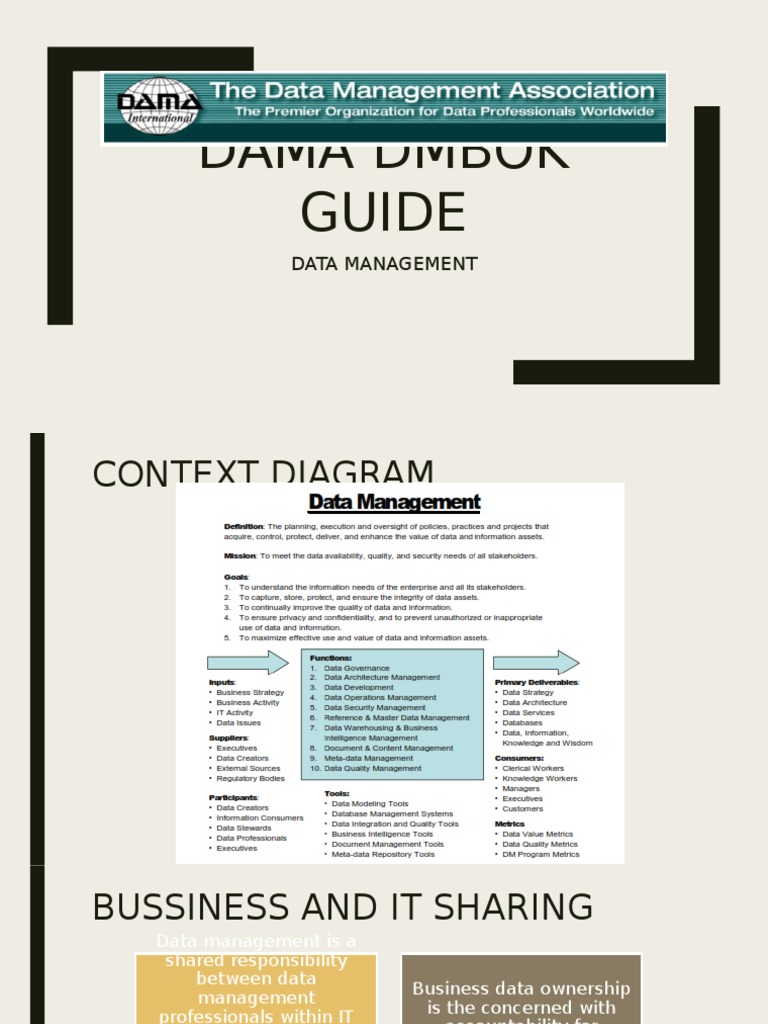 DMBOK Data Management Framework Overview | PDF | Enterprise ...