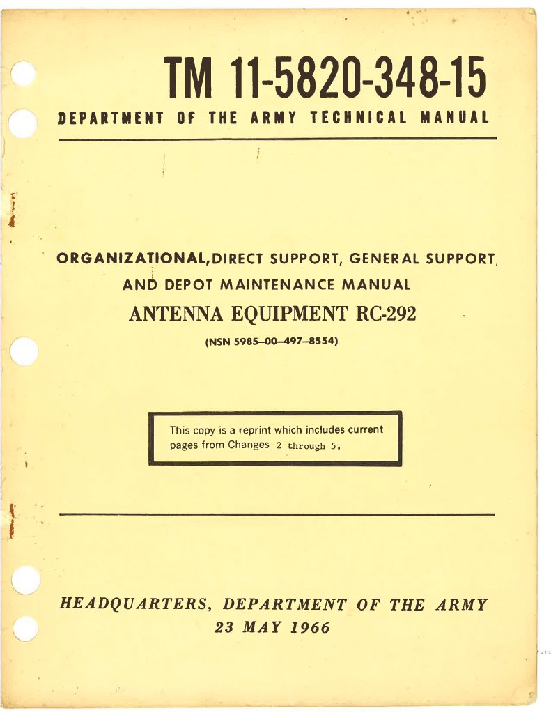 TM 11-5820-348-15 RC-292 Antenna | PDF