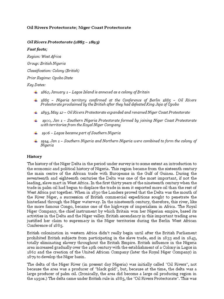 Oil Rivers Protectorate | PDF | Nigeria | Niger