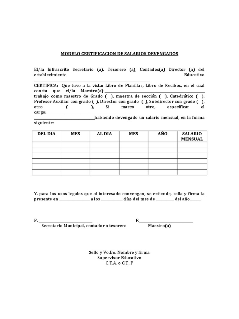 Modelo Certificación de Salarios Devengados (1)