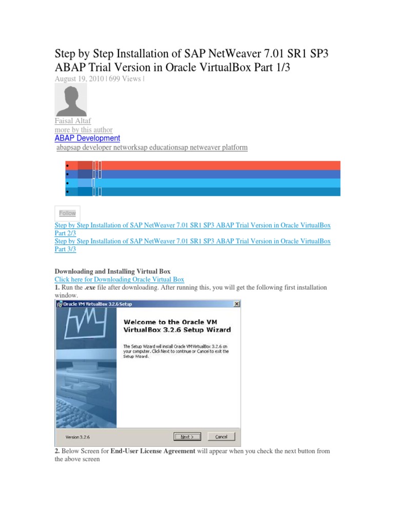 SAP NetWeaver 7.01 ABAP Install Guide | PDF | Virtual Machine ...
