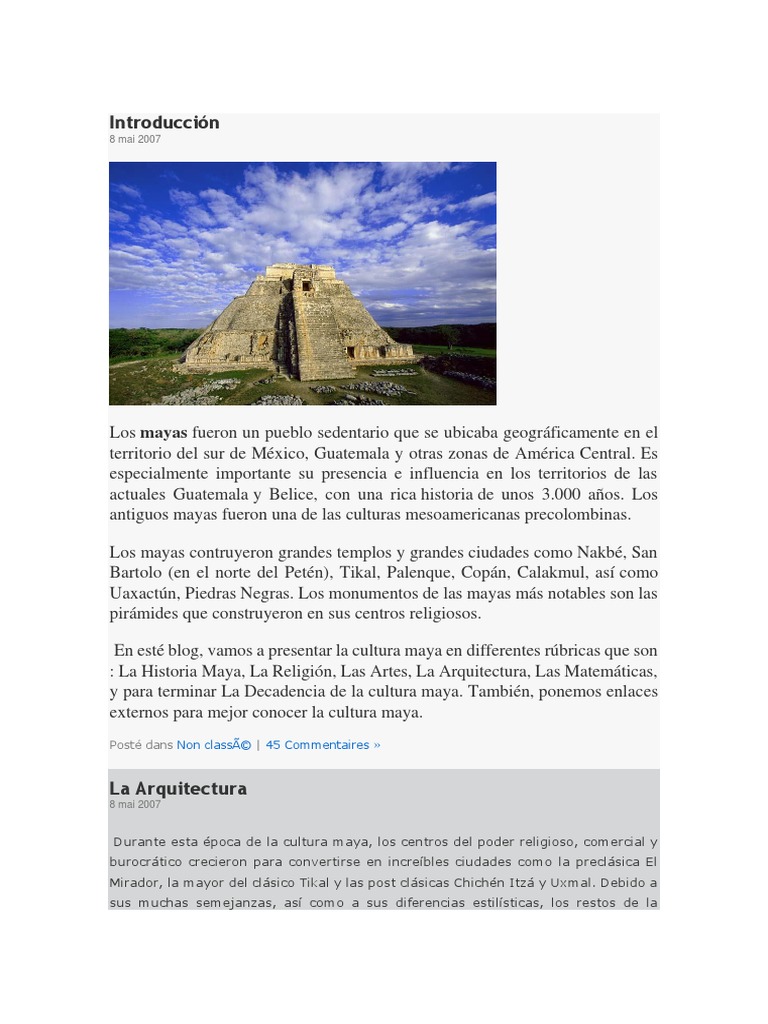 Introducción a la Cultura Maya | PDF | Civilización maya | Pueblos mayas