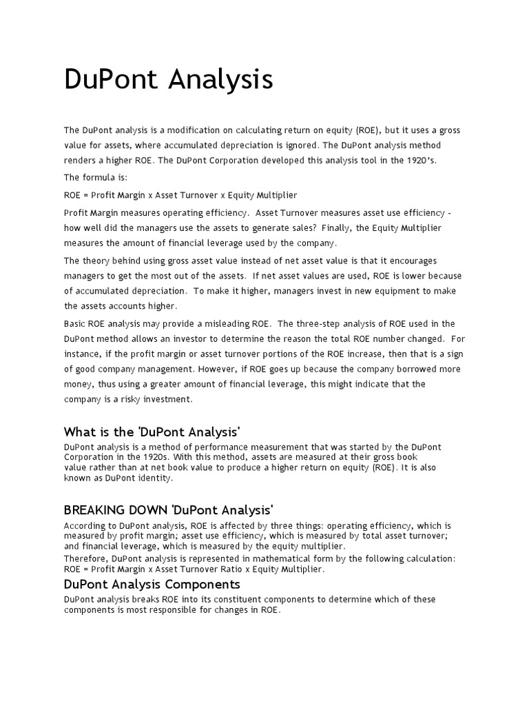 DuPont Analysis | Leverage (Finance) | Margin (Finance)