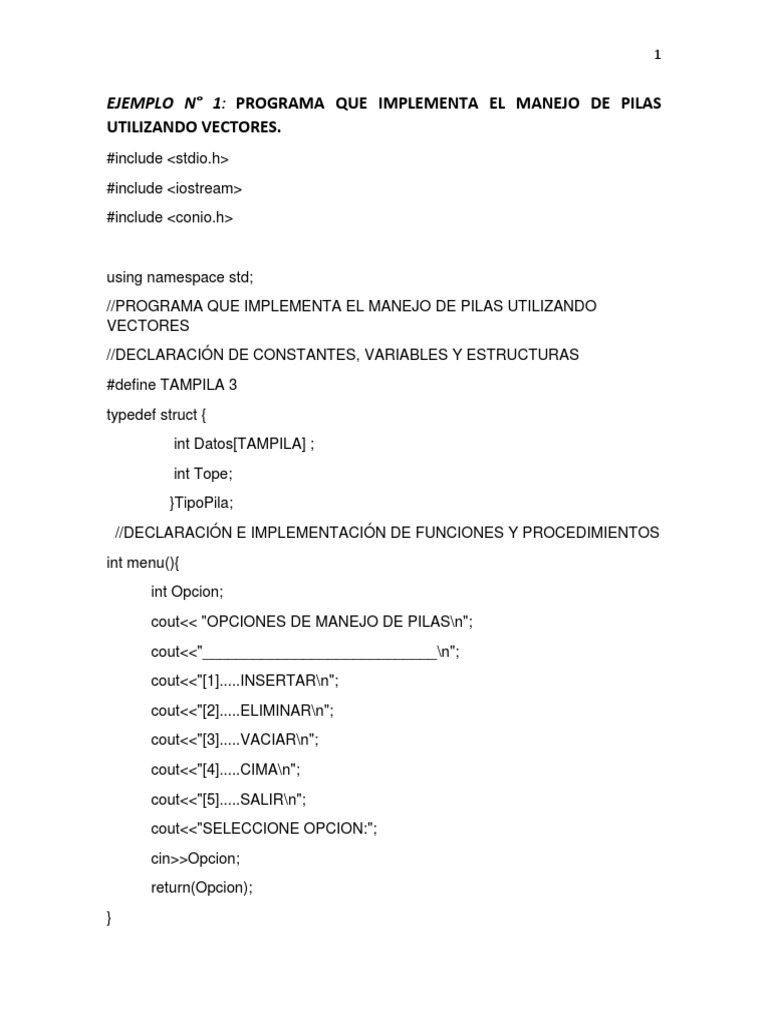 Códigos Manejo de Pilas y Colas en Dev-C++ | PDF | C ++ | Programación de computadoras