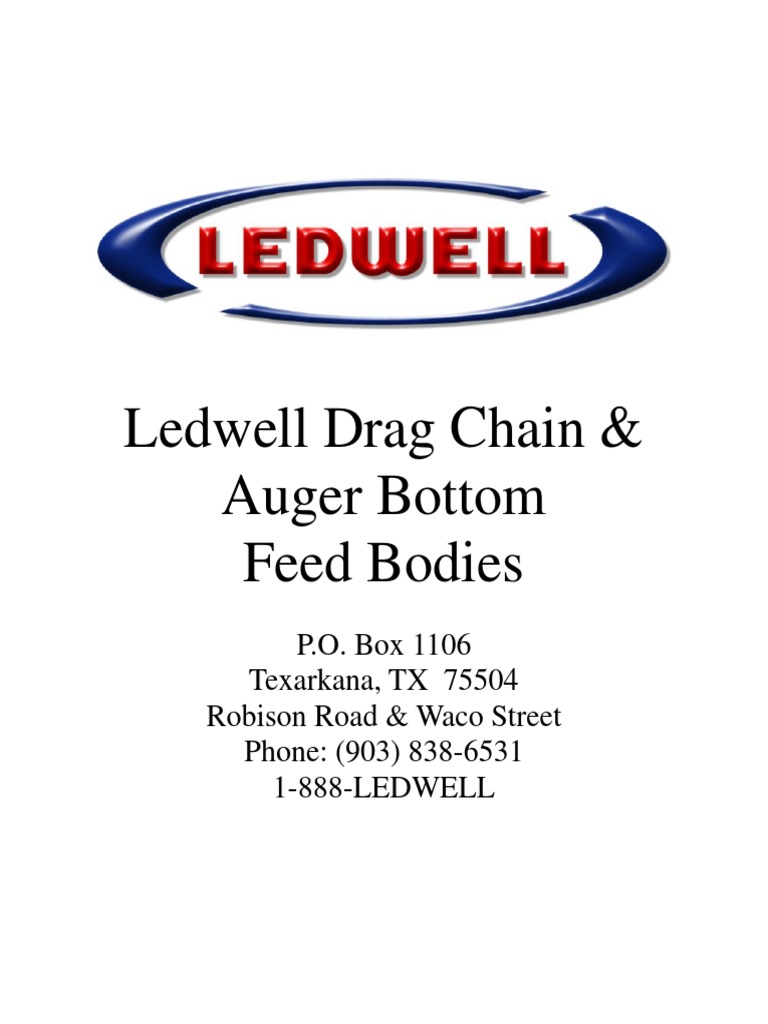 Ledwell Chain and Auger Bottom Parts Manual PDF | PDF | Bearing ...