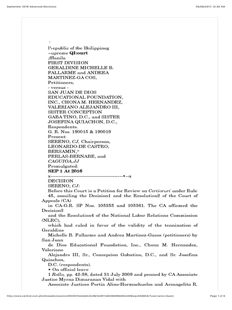 Fallarme Vs San Juan de Dios | PDF | Academic Freedom | Employment