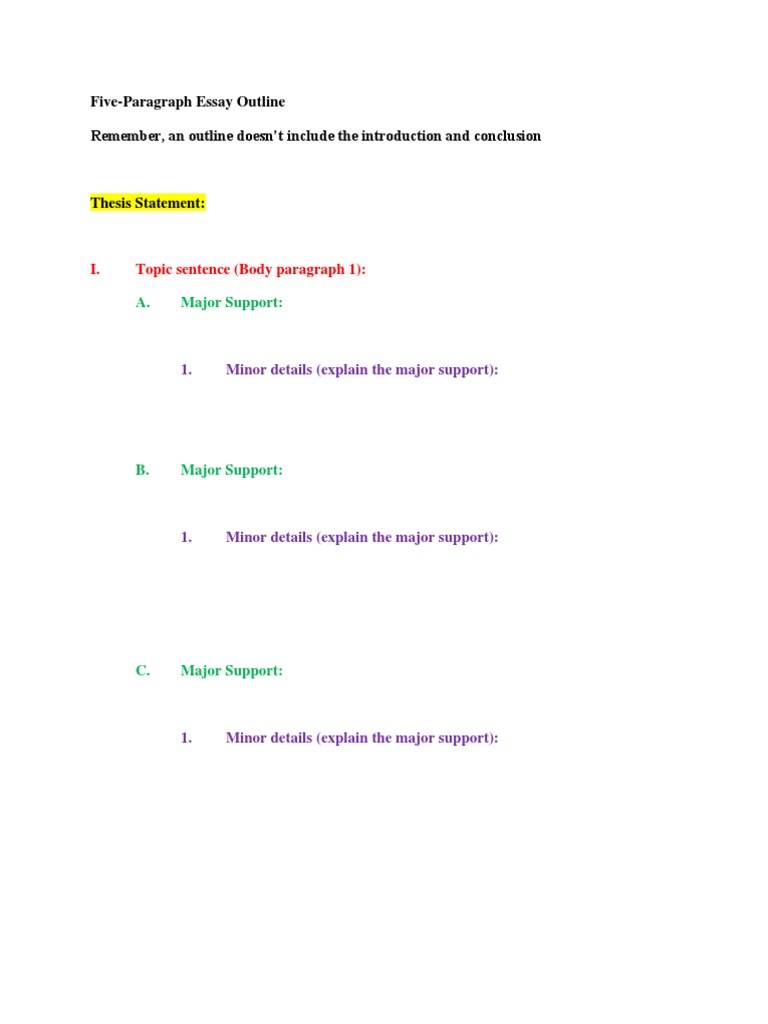 Essay Outline for Students | PDF