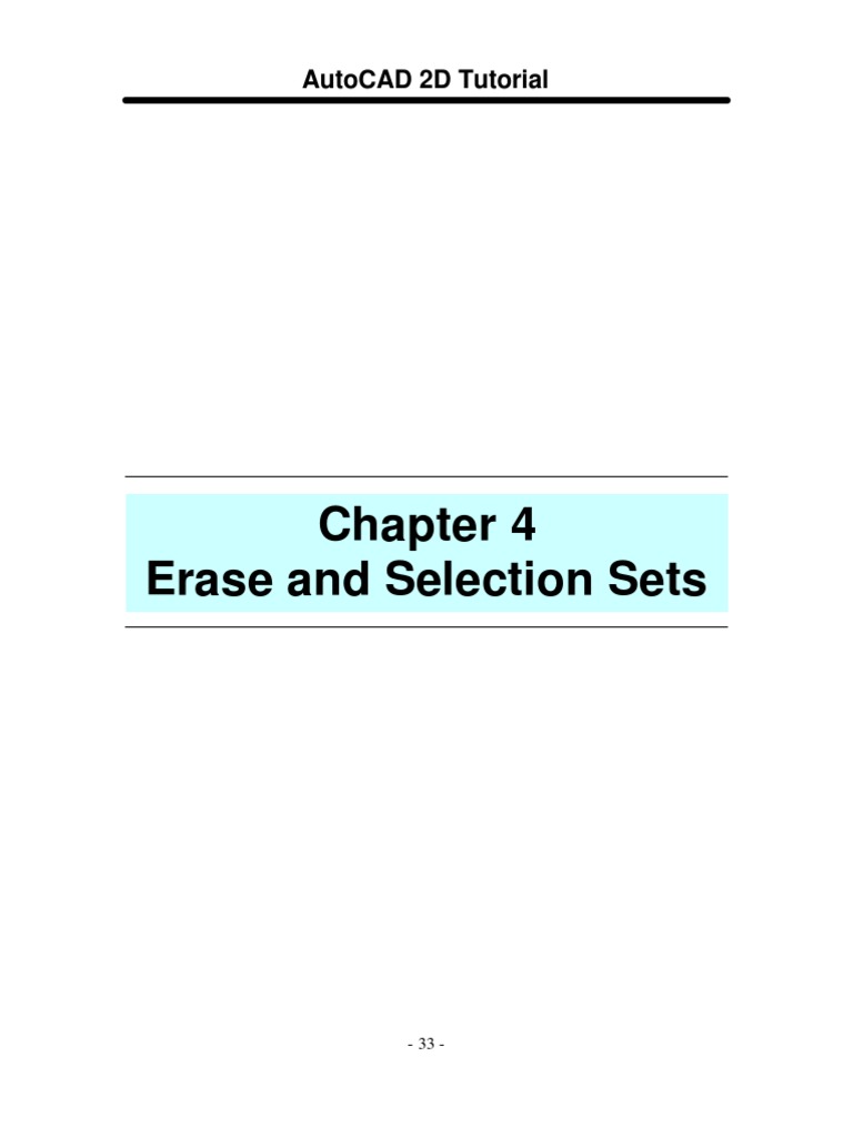 Erasing Objects in AutoCAD 2D | PDF