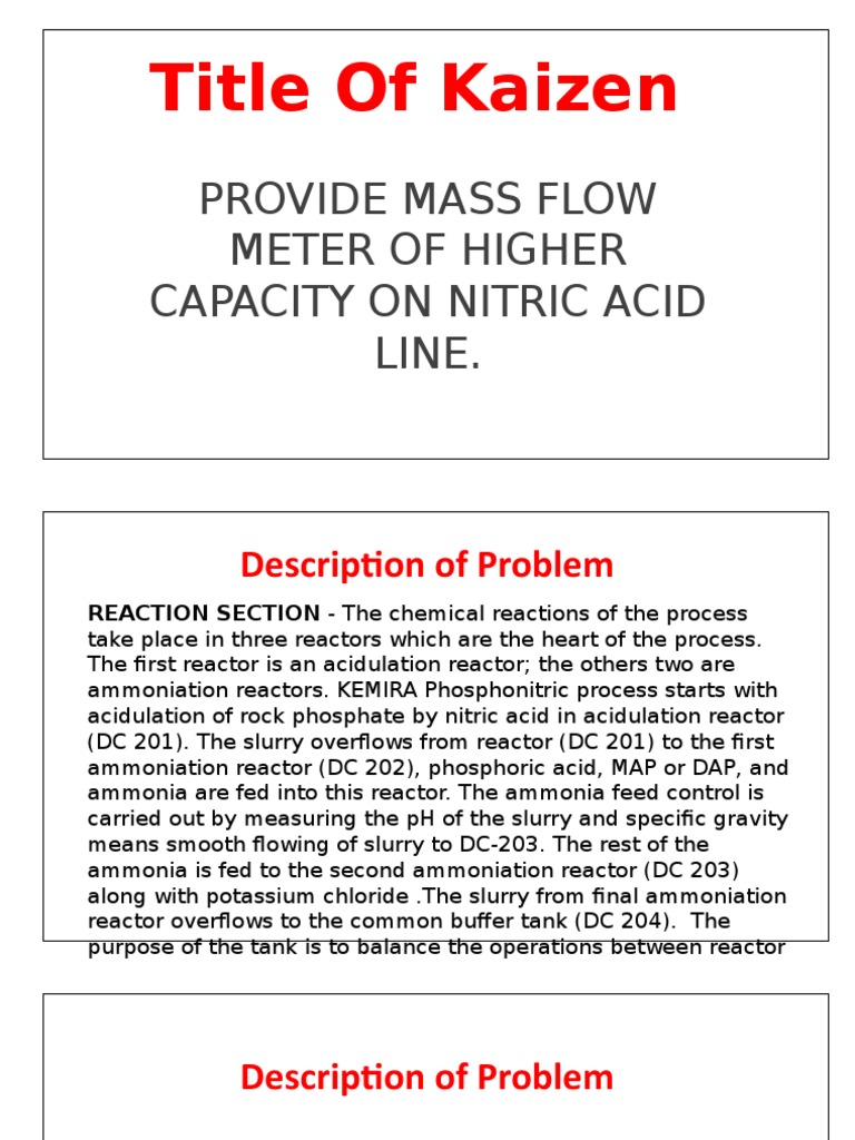 Presentation On Provided Massflow Meter On Nitric Acid Line | PDF ...