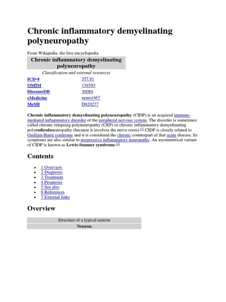 Chronic Inflammatory Demyelinating Polyneuropathy | Neurology | Immunology