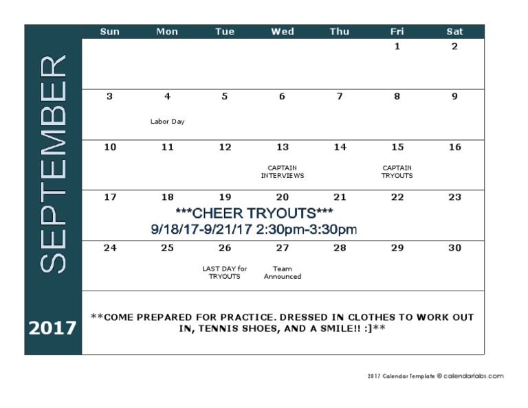 Sun Mon Tue Wed Thu Fri Sat: Labor Day | PDF