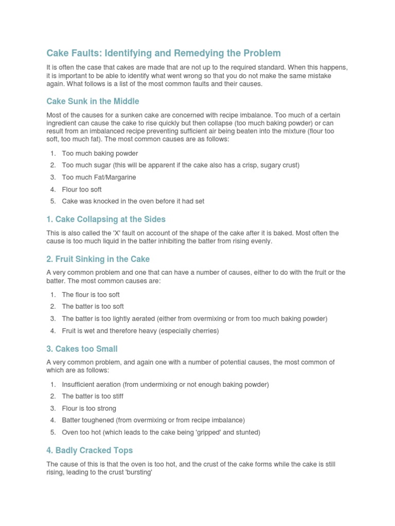 Cake Defects - 111 | PDF | Cakes | Batter (Cooking)