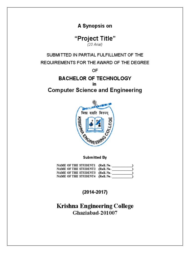 Synopsis Format | PDF | Computer Engineering | Computing