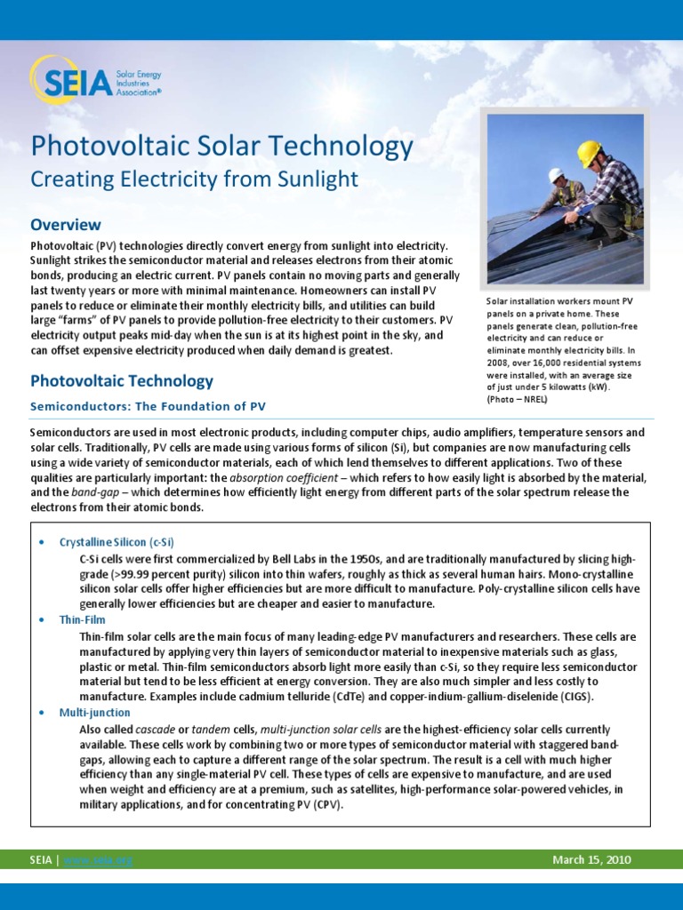 Solar Factsheet | PDF | Photovoltaics | Solar Cell