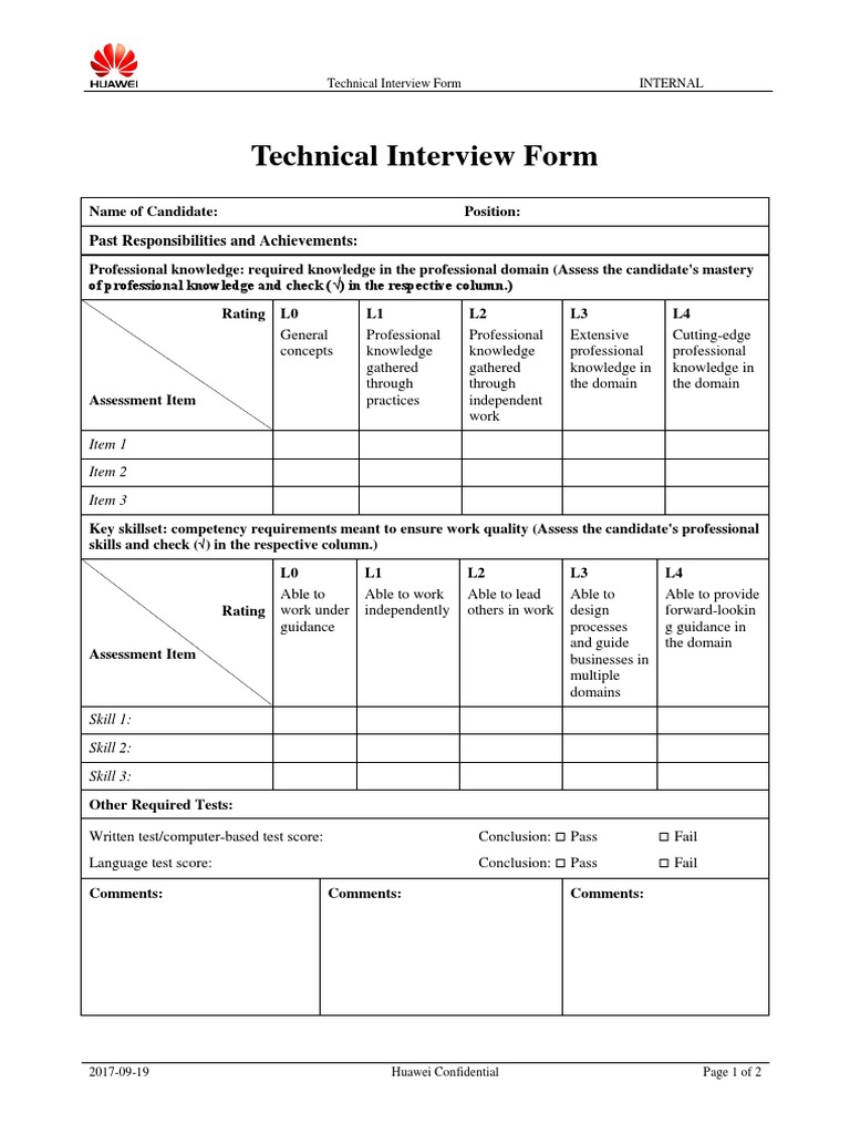 04-Technical Interview Form (V3 00) - 20150728 | PDF | Educational ...