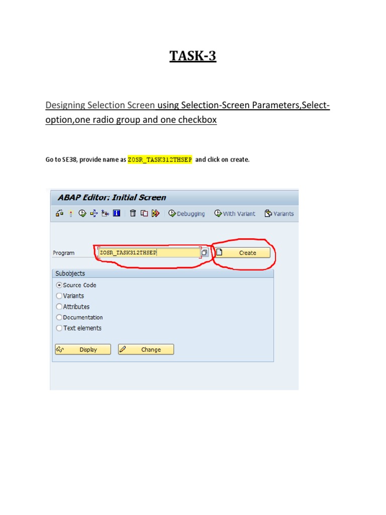 TASK-3: Designing Selection Screen | PDF | Computing | Software