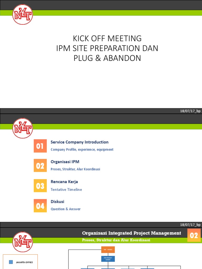 Kick Off Meeting - Ipm Plug & Abandon | PDF