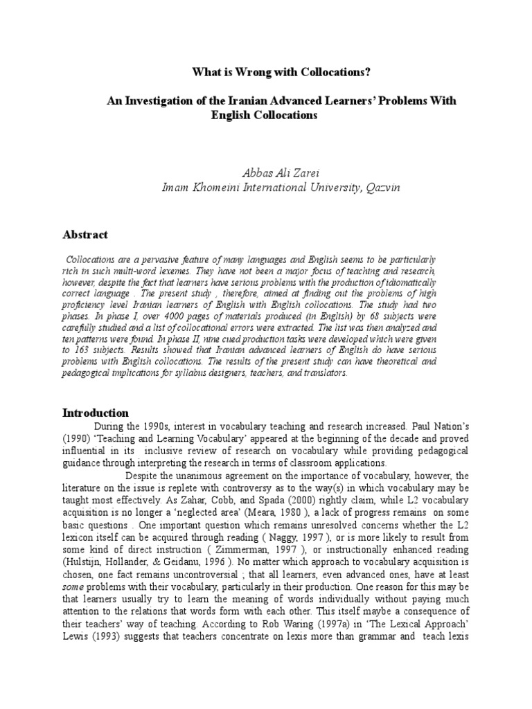 What Is Wrong With Collocations | PDF | Idiom | Lexicon