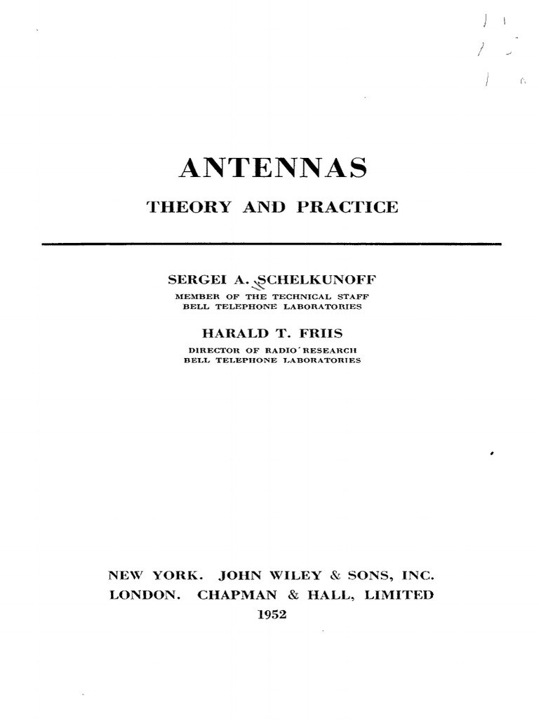 Antennas Theory and Practice | PDF | Antenna (Radio) | Electromagnetic ...