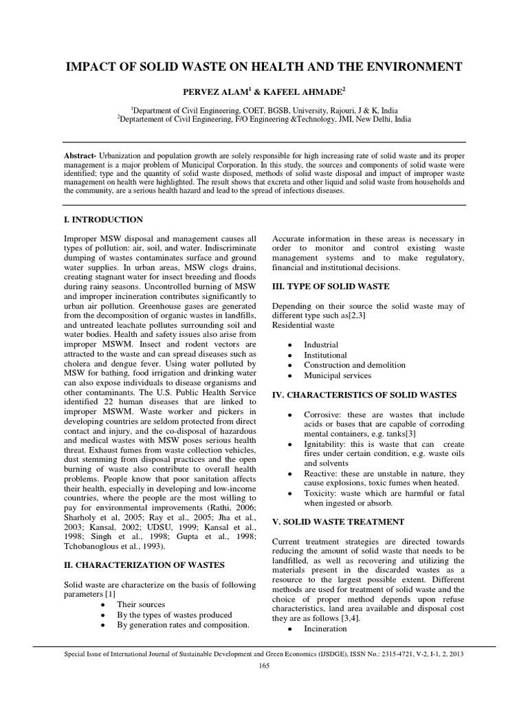 Impact of Solid Waste On Health and The Environment PDF | PDF ...