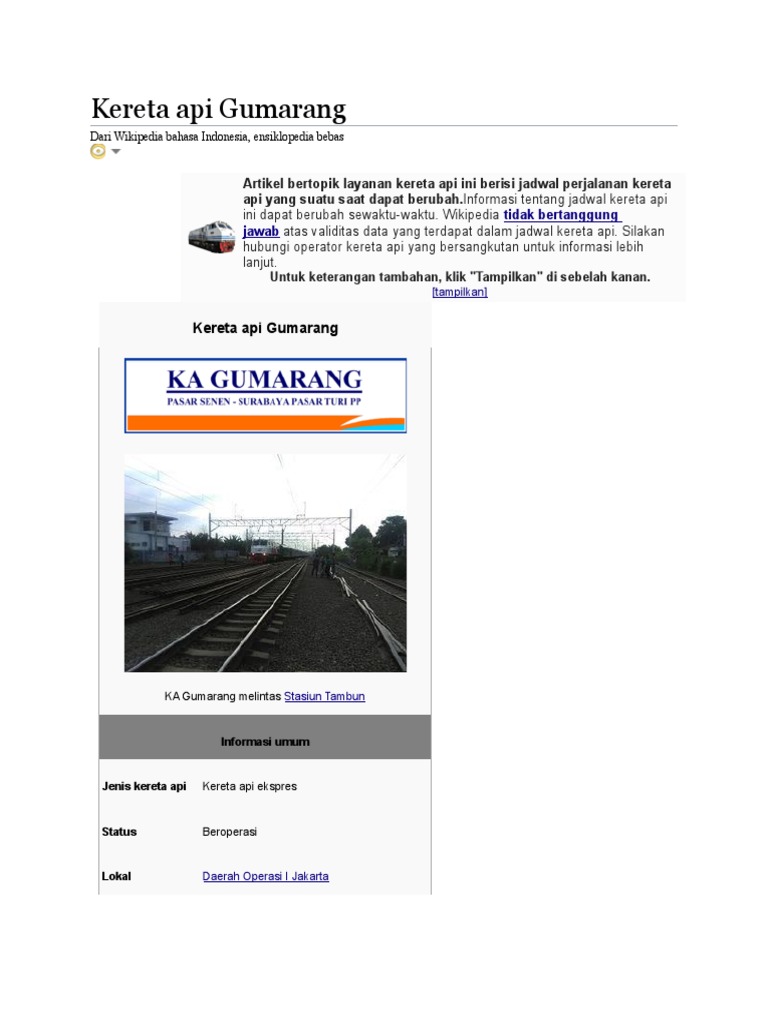 Kereta API Gumarang | PDF