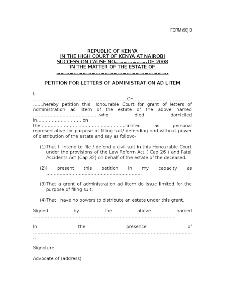 Ad Litem Form For Probate | Download Free PDF | Probate | Public Law