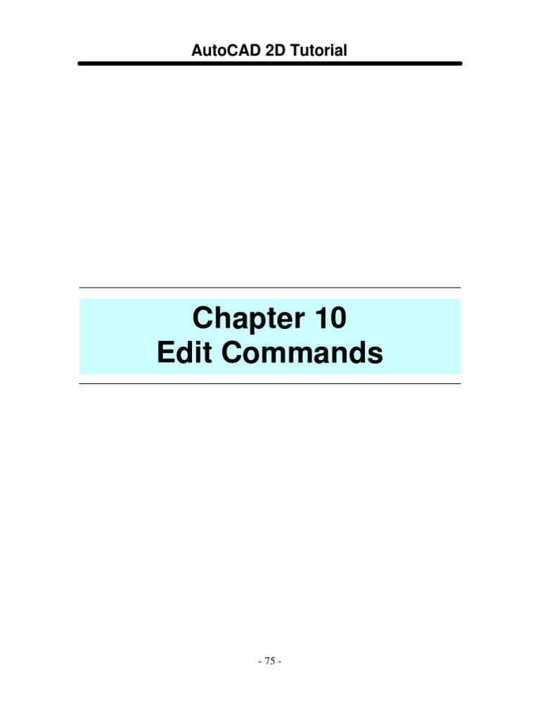 Edit Commands: Autocad 2D Tutorial | PDF | Angle | Geometry