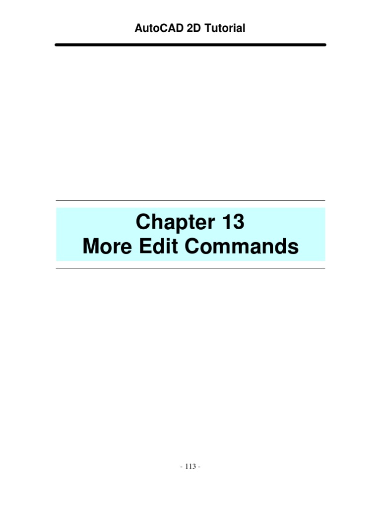 Chapter13 More Edit Commands | PDF | Array Data Structure | Geometry