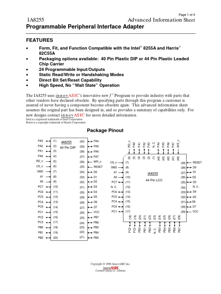 8255 | PDF | Computer Data | Integrated Circuit