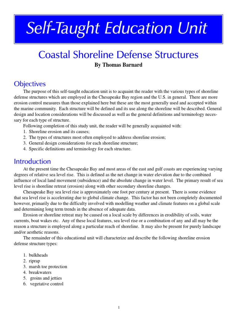 Shoreline Defense Structures Overview | PDF | Beach | Erosion